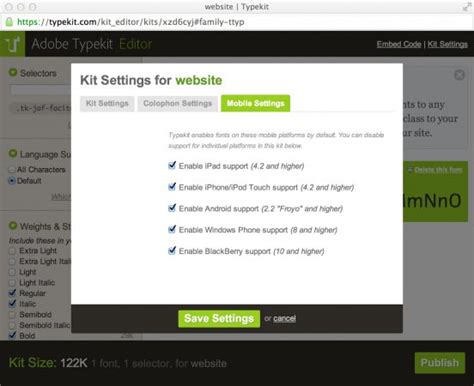 The Typekit Blog Using Typekit Web Fonts On Mobile