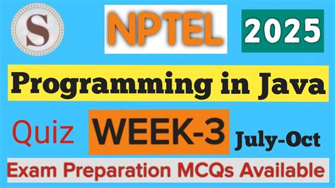 Nptel Programming In Java Week 3 Assignment Answers 2025 Quiz