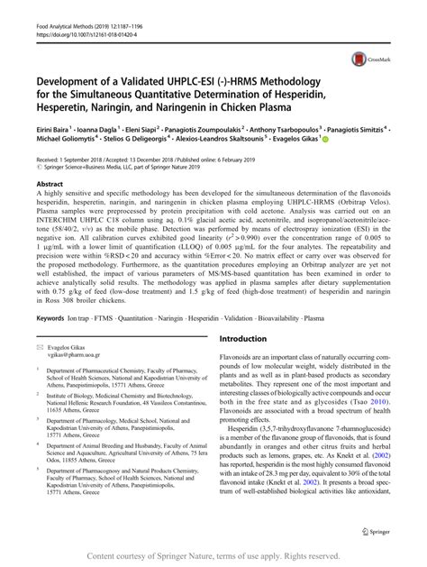 Development Of A Validated Uhplc Esi Hrms Methodology For The Simultaneous Quantitative