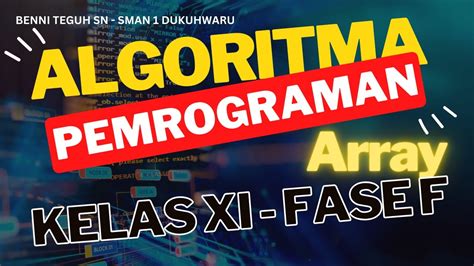Larik Array Algoritma Dan Pemrograman Youtube