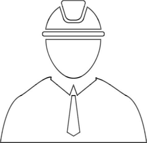Character Of Faceless Man Wearing Engineer Cap In Black Line Art 24369852 Vector Art At Vecteezy