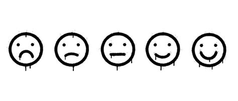 스프레이 페인티드 그래피티 감정의 형태로 피드백 흰색 배경으로 격리된 스프레이 낙서 고객 피드백 우수 좋음 보통 나쁨 흰색 위에