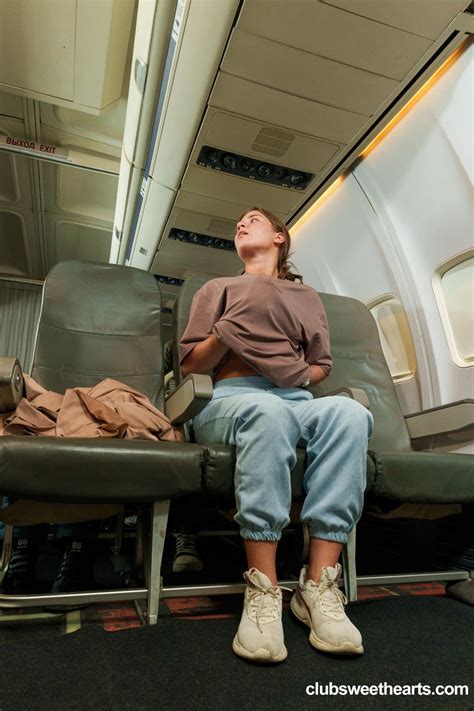 Naughty Teen Sara Heat Strips Naked In A Plane Spreads Her Shaved Pussy CoedCherry