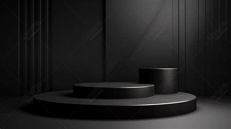 시각적으로 훌륭함 디스플레이용 공간이 있는 검은색 제품 배경 스탠드연단 받침대 3d 렌더링 간이 배경 3d 침대 배경 연단 배경 이미지 Hd 간이 3d 침대