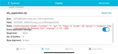 Testing The Fota Over Ble On Nrf54l15dk Using The Smp Server Sample Of The Ncs V280 Nordic
