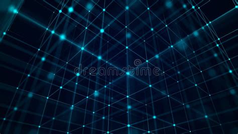 Abstract Background With Interweaving Of Colored Lines And Dots Network Connection Structure