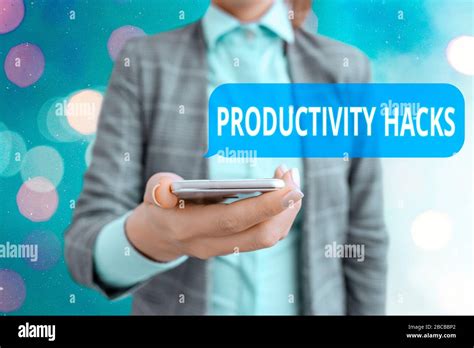 Conceptual Hand Writing Showing Productivity Hacks Concept Meaning Tricks That You Get More