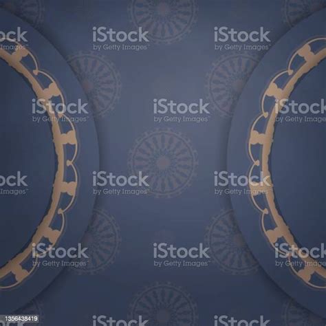 인쇄를 위한 고급스러운 갈색 패턴이 있는 파란색의 템플릿 축하 브로셔 0명에 대한 스톡 벡터 아트 및 기타 이미지 0명