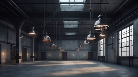 펜 던 트 램프 조명 빈 공장 인테리어 3d 렌더링 격납고 빈 창고 산업 건물 배경 일러스트 및 사진 무료 다운로드 Pngtree