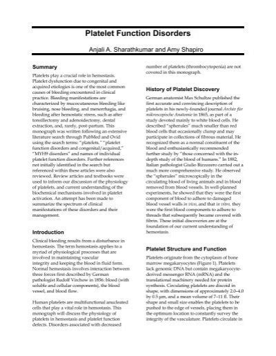 Platelet Function Disorde