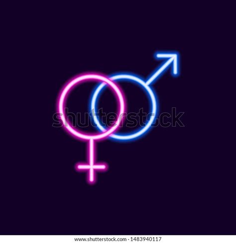 Sex Neon Icon 80s Text Letter Glow Light Retro Techno Acid Style Vector Illustration