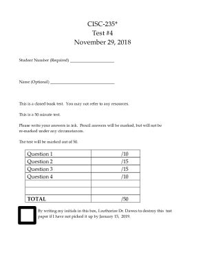 Fillable Online CISC Data Structures Queens University Fax