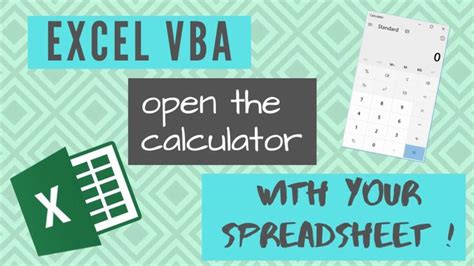 excel vba open the calculator with your spreadsheet spreadsheet