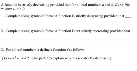 Answered A Function Is Strictly Decreasing… Bartleby