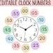 Clock Numbers Printable Wall Clock Number Display Pastel Timecards Wall Display Decor Time