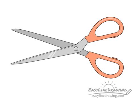 How To Draw Scissors Step By Step EasyLineDrawing