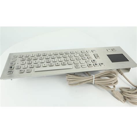 Industrial Ip65 Stainless Steel Keyboard With Touchpad Panel Mounting