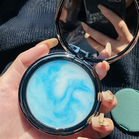 블루 스카이 오일 컨트롤 파우더 퍼프 메이크업 파우더 오래 지속되는 파우더 케이크 방수 습식 및 건식 페이스 파우더분말 Aliexpress