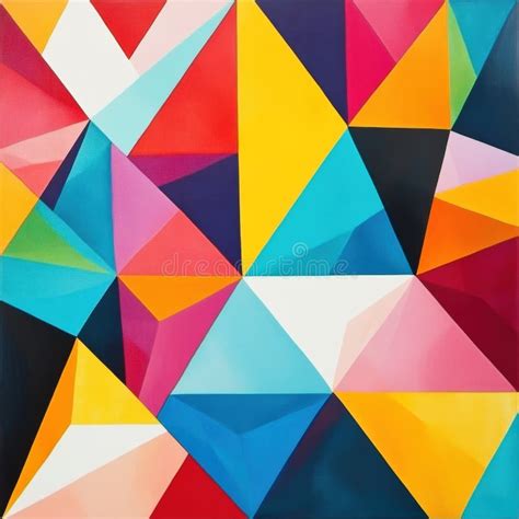 Colorful Triangular Patterns Create An Engaging Geometric Abstraction Showcasing Vibrant Hues