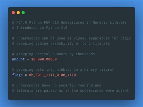 Joshua Saayman On Twitter Pc40 Python Pep 515 Underscores In