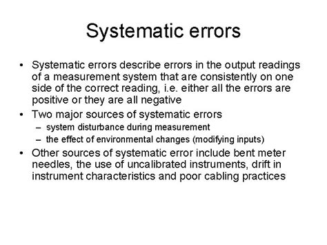 Errors During The Measurement Process Errors In Measurement