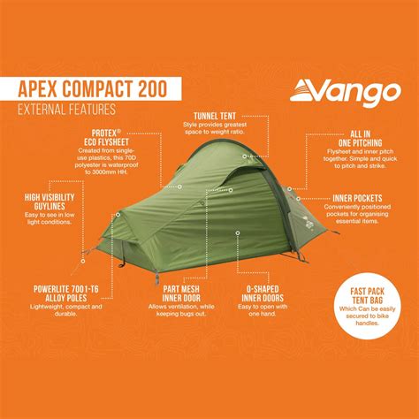 Vango Apex Compact 200 Backpacking Tent 2025 Wm Camping