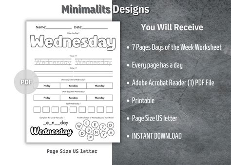 Days Of The Week Worksheet Days Coloring Pages Printable Days