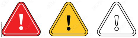 Warning Precaution Attention Alert Icon Set Exclamation Mark In Triangle Shape Exclamation