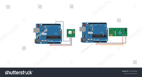 rf module arduino interfacing top view stock vector royalty free