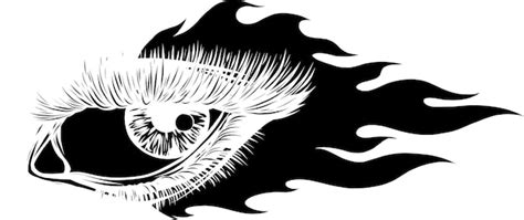 Premium Vector Woman Eye With Fire And Flames Vector