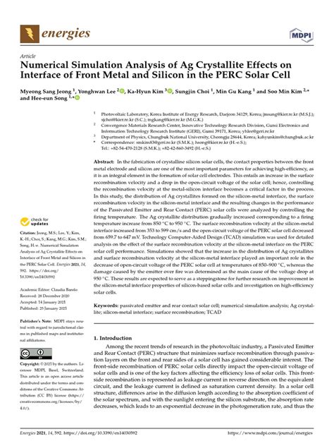 Numerical Simulation Analysis Of Ag Crystallite Effects On Interface Of Front Metal And Silicon
