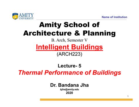 Pdf Thermal Performance Of Buildings