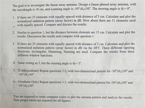 The Goal Is To Investigate The Linear Array Antenna