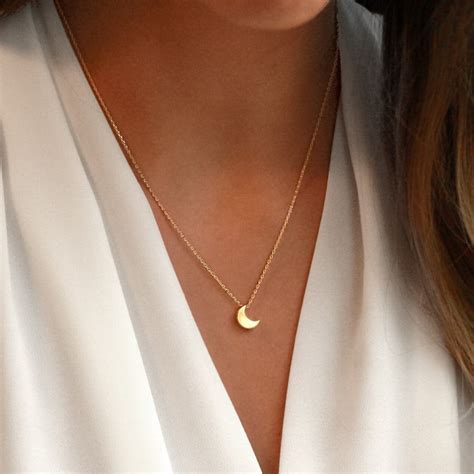 Gold Moon Necklace Etsy