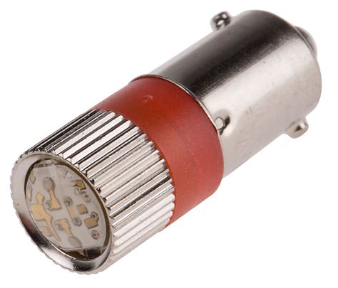 Led Indicator Lamp Ba9s Red Multichip 10mm Dia 6v Ac Rs