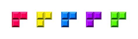 Premium Vector Tetris Shapes Set Icons Flat Style Vector Icons