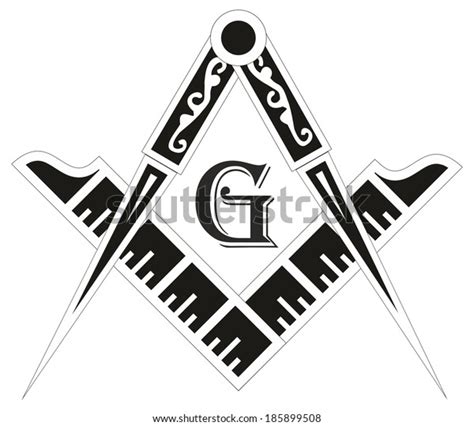Freemasonry Emblem Masonic Square Compass Symbol Stock Illustration