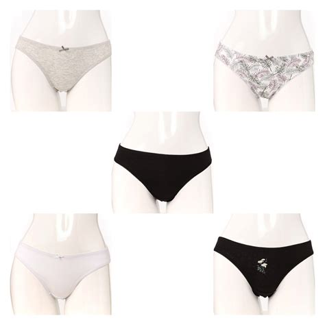 Ladies 5 Pack Cotton Bikini Panty White Edgars