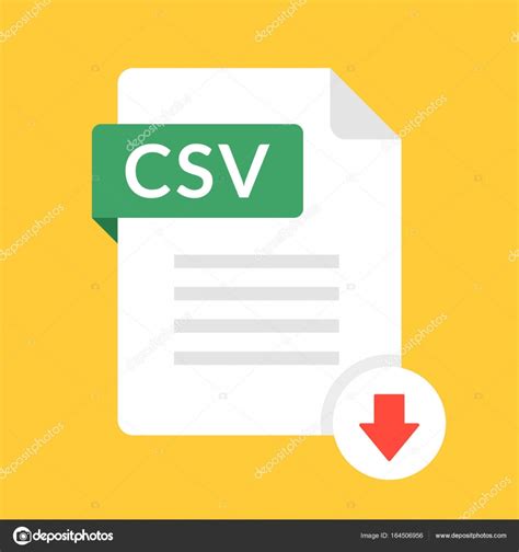 Download Csv Icon File With Csv Label And Down Arrow Sign Comma Separated Values Downloading
