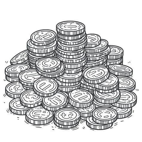 דף צביעה של מטבעות כסף דף צביעה להדפסה יויו דפי צביעה