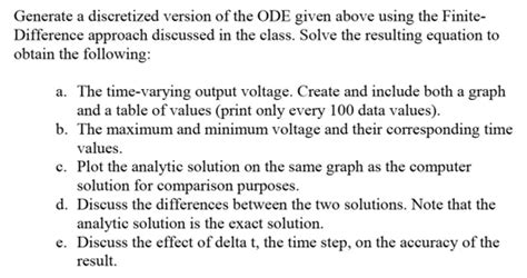 Program To Solve Ode Equation In C Assignment Solution
