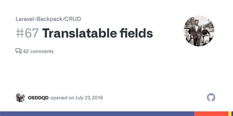 Translatable Fields · Issue 67 · Laravel Backpackcrud · Github