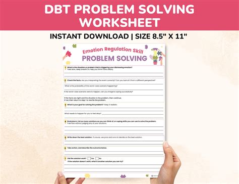 DBT Problem Solving Worksheet Fillable Pdf Emotion Regulation Skills Dialectical Behavior
