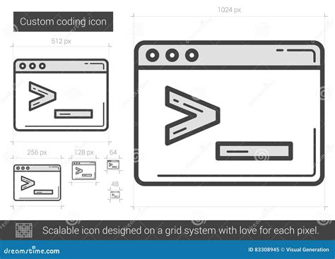 Custom Coding Line Icon Stock Vector Illustration Of Configuration 83308945