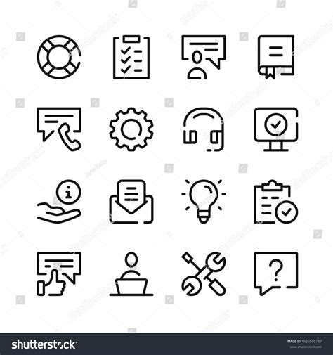 Technical Support Icons Vector Line Icons Stock Vector Royalty Free Shutterstock