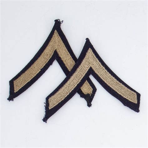 40s Vintage Us Army Private First Class Rank Patch Set Omega Militaria