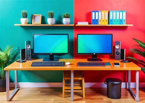 Clean And Organized Pc Workspace Image Premium Ai Generated Image