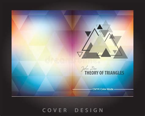 Cover Design For Brochure Or Textbook With Triangles On Light Blue Background Stock Vector