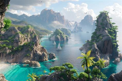 Island Hopping Adventure Premium Ai Generated Image