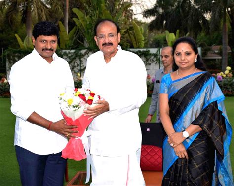 Joginipally Santosh Kumar K Kavitha Meet Venkaiah Naidu